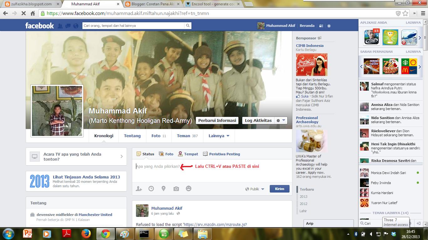 Coretan Pena Akif (CorPenA): FSYMBOLS : CARA MEMBUAT STATUS, COMMENT ...