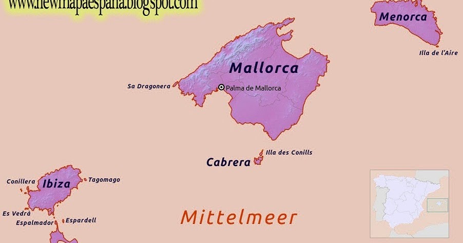 Islas Baleares Mapa Politico | Mapa