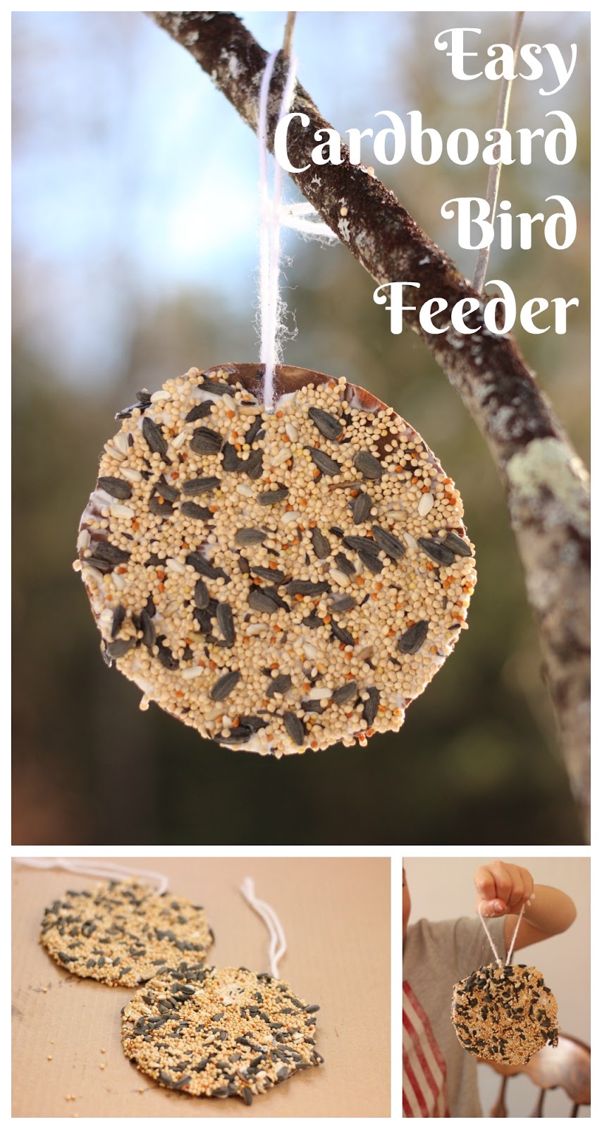 Kitchen Floor Crafts: Easy Cardboard Bird Feeder