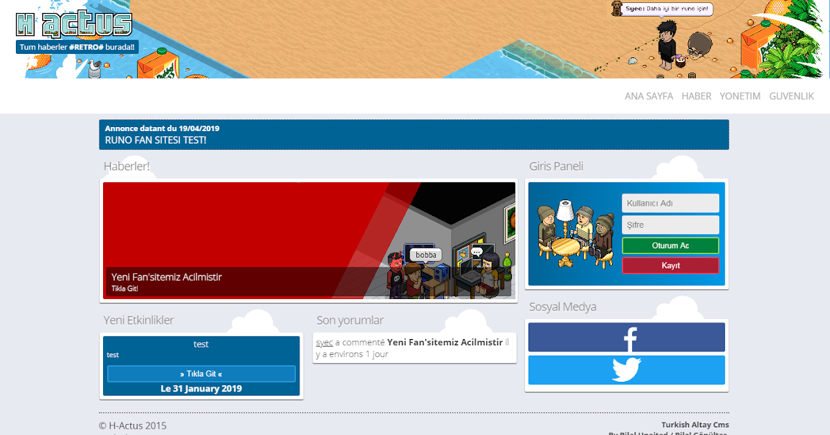 Habbo CMS/Fansite Design By Bilal Gönültaş | H-actus ~ Habbo birligi