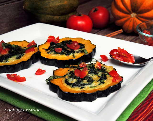 Cooking Creation: Acorn Squash Rings with Egg, Spinach & Pepper Jack