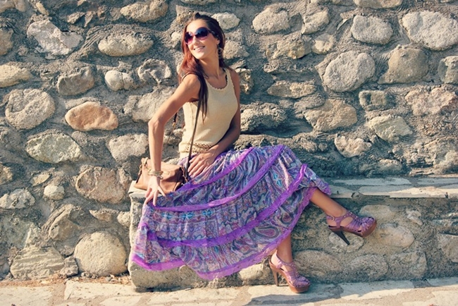 outfit: Purple gypsy skirt | GLAM FAB HAPPY