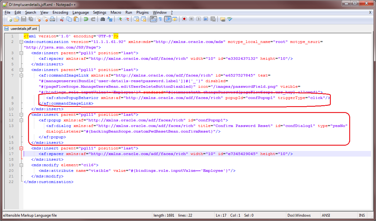 Oracle Fusion Middleware Security Oim Reset Password Customization Example
