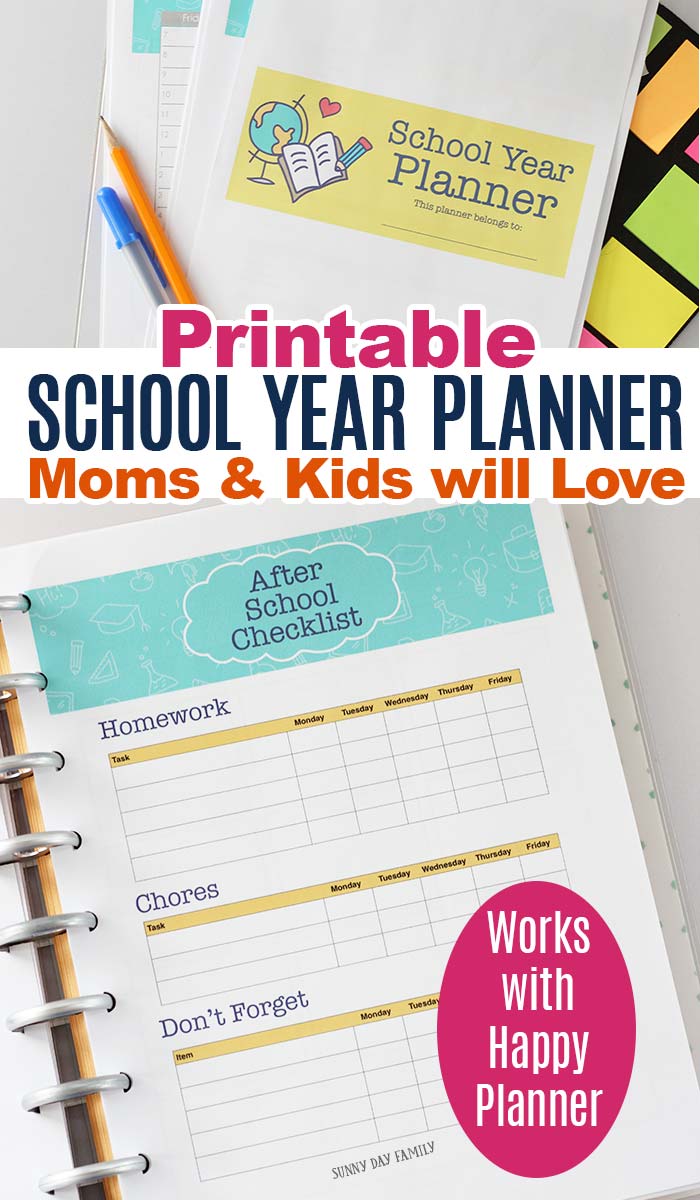 A Printable School Planner Moms and Students Will Love | Sunny Day Family