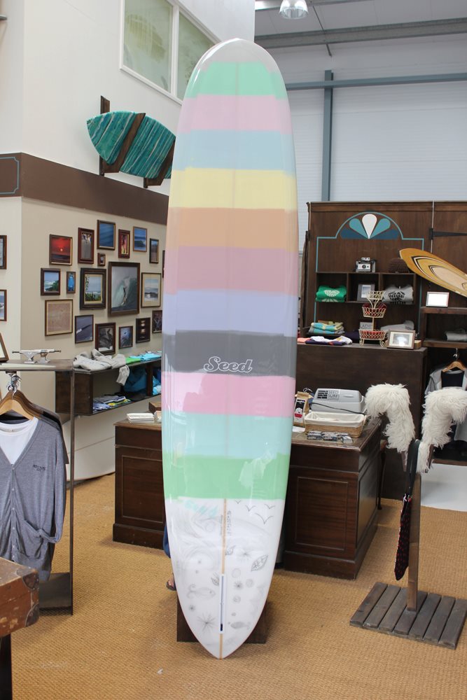 sea foam: New single fin longboard "Rainbow carpet" 9,4 by Seed surfboard