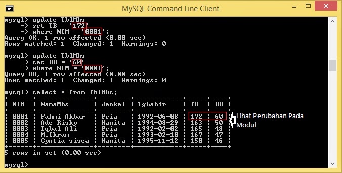 Tutorial membuat tabel mahasiswa mengunakan Mysql - ILMU PENTING BAGI KITA