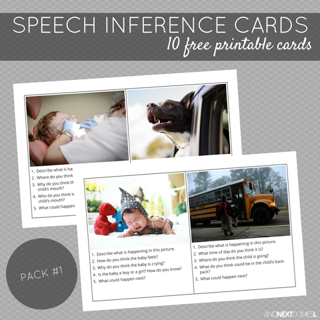 Free Printable Speech Inference Cards - Pack #1 | And Next Comes L ...