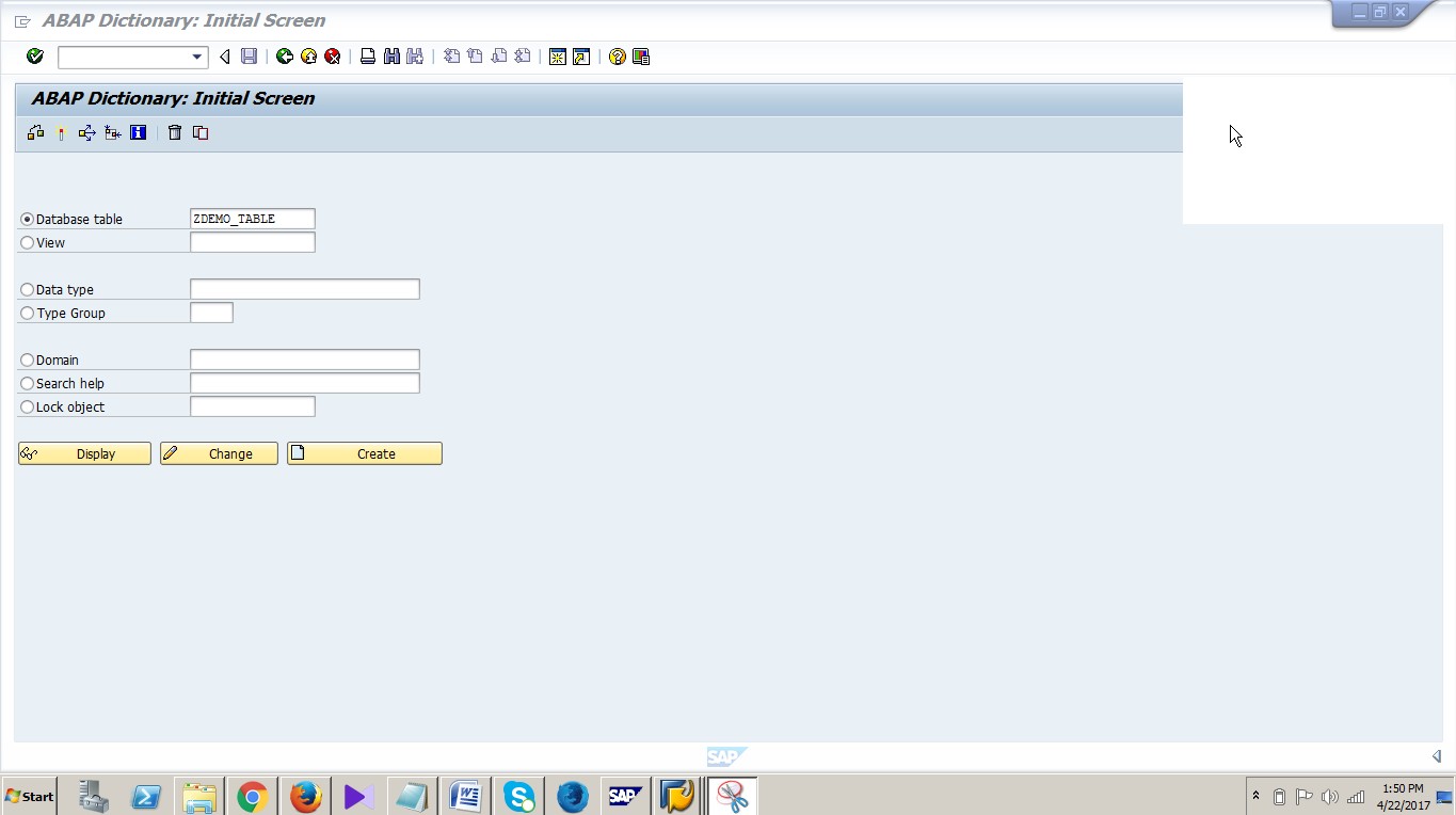 Creating a Transparent Table in SAP ABAP
