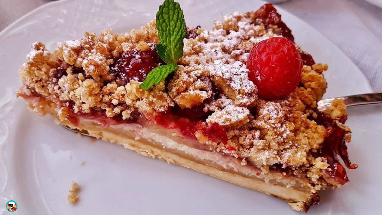 Tarta de frambuesas y streusel - ¡Huele Bien!