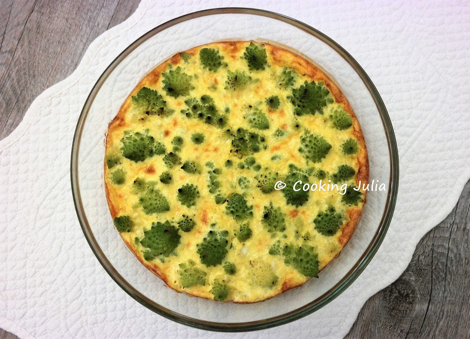 COOKING JULIA : CLAFOUTIS AU CHOU ROMANESCO