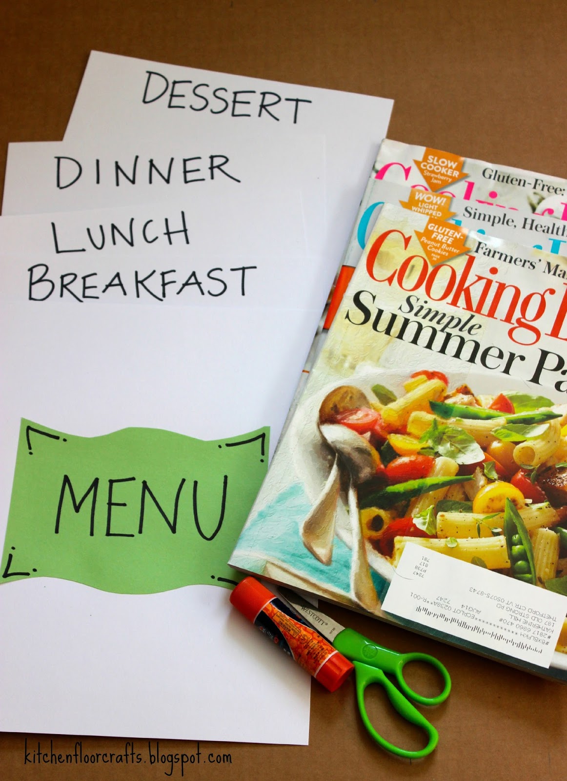Kitchen Floor Crafts Pretend Play Homemade Menu kitchen-floor-crafts-pretend-play-homemade-menu