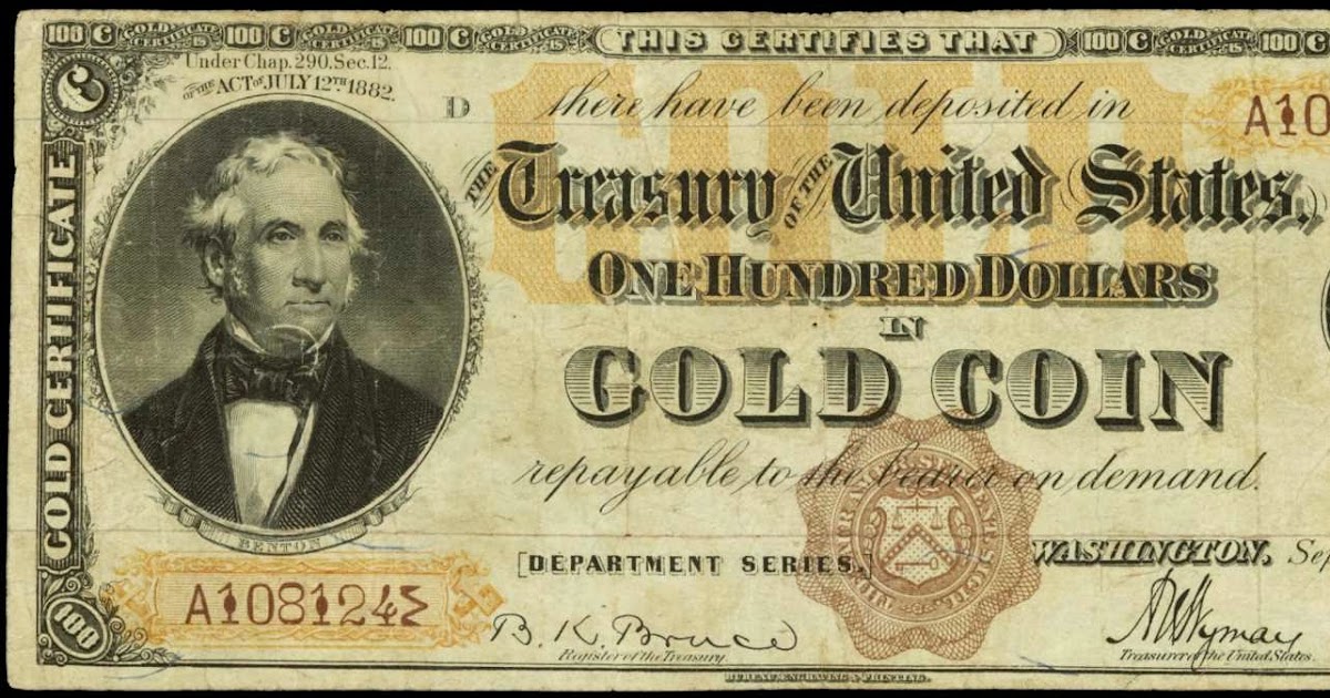 1882 One Hundred Dollar Gold Certificate|World Banknotes & Coins ...