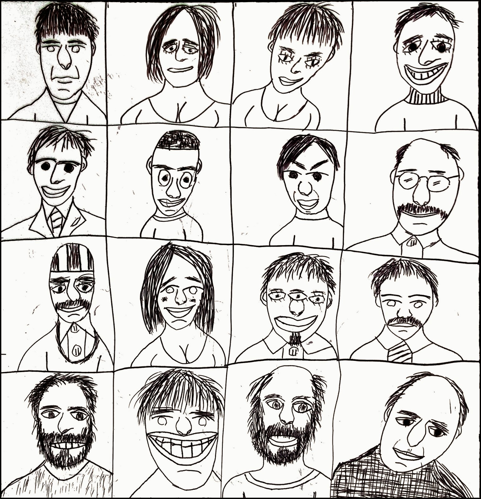 All This Is That: Drawings: Faces No. 991 - scratchboard