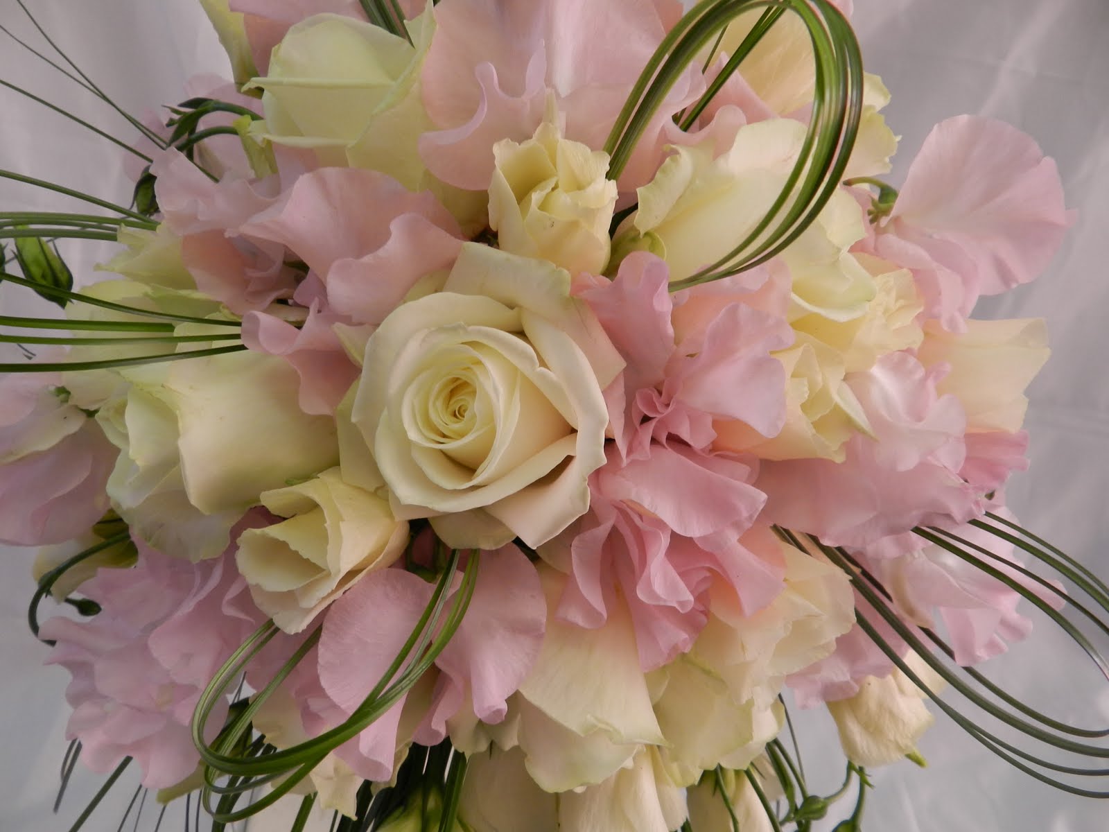 Sandra's Flower Studio.: Ivory, pale pink and green wedding flowers
