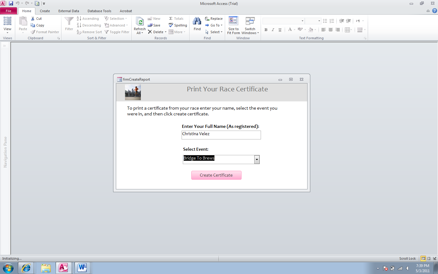 Crissy Smartening Up...: Create a report generated by combo box and user input - Access and VBA