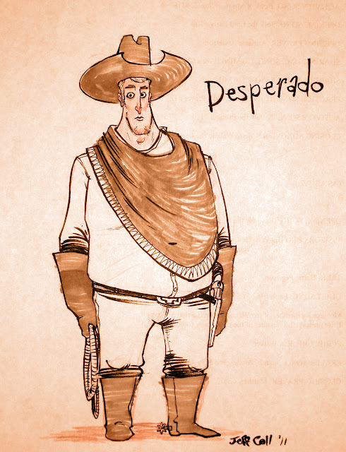 Fishmen in Top Hats: Brush Pen Drawing: Not a Desperado