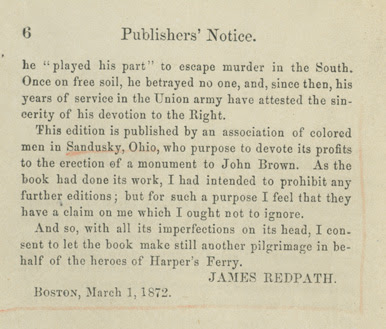 Sandusky History: The Public Life of Captain John Brown, by James Redpath