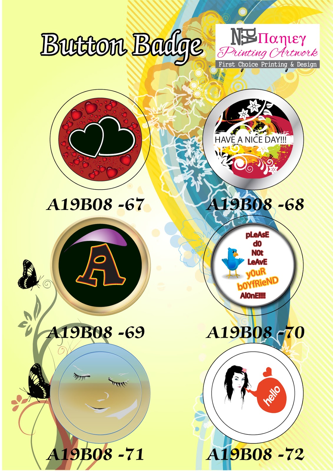 Print Button Badge / Template Button Badge: Katalog/Template Button Badge