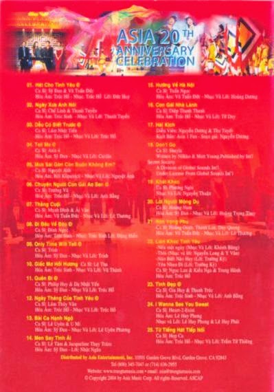 Asia 34 - 20th Anniversary ASIA (2001) ~ Cover Nhạc Việt
