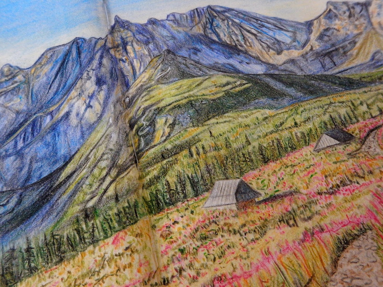 Turdusmerula Art - Tatry na płótnie: Hala Gąsienicowa latem - rysunek ...