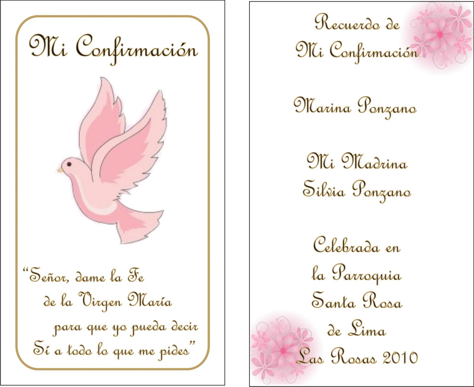 Mundo Grafía: TARJETAS DE CONFIRMACION - VARIOS MODELOS