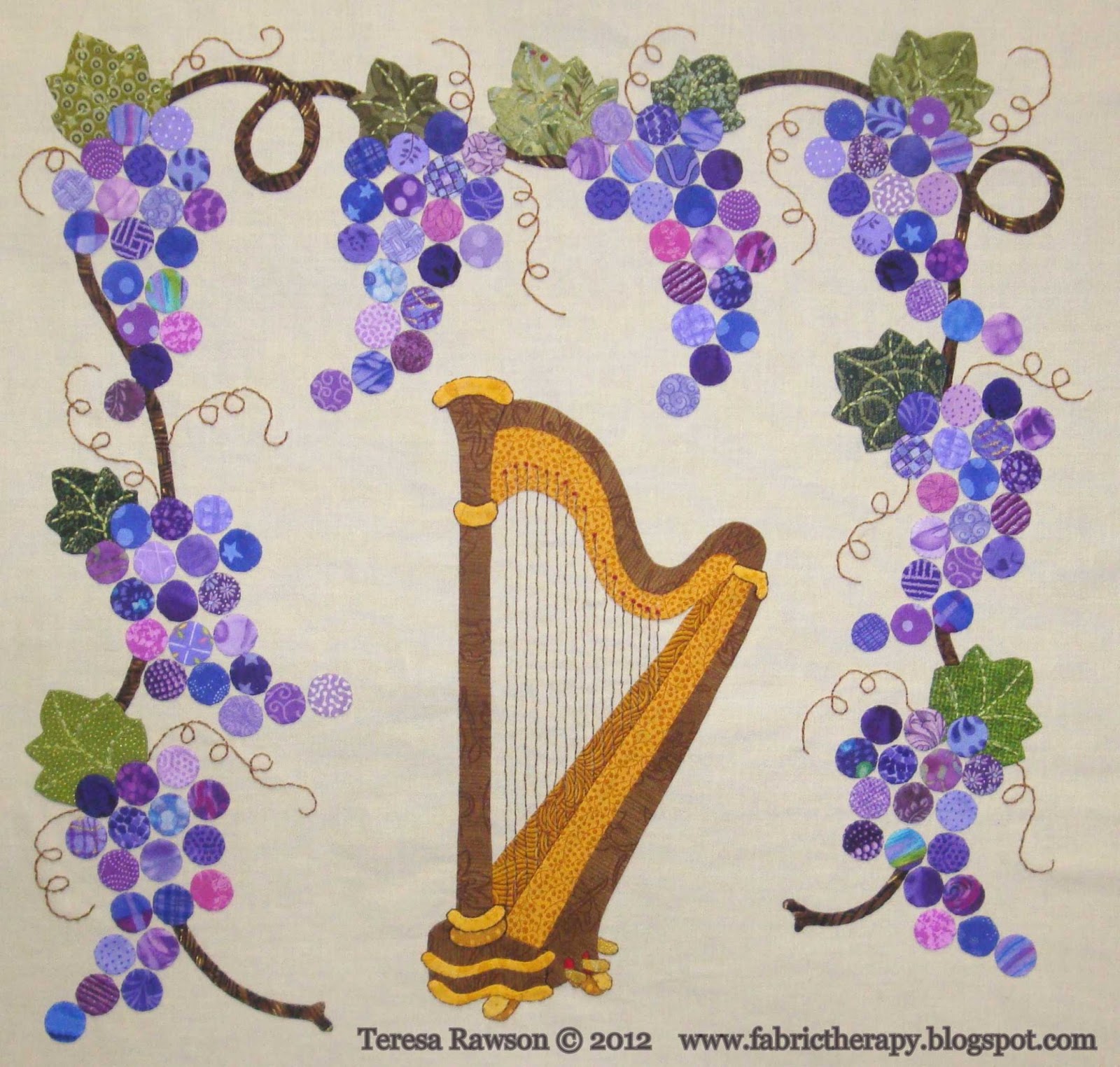 FABRIC THERAPY: "Baltimore Rhapsody" Block #18 - the harp...