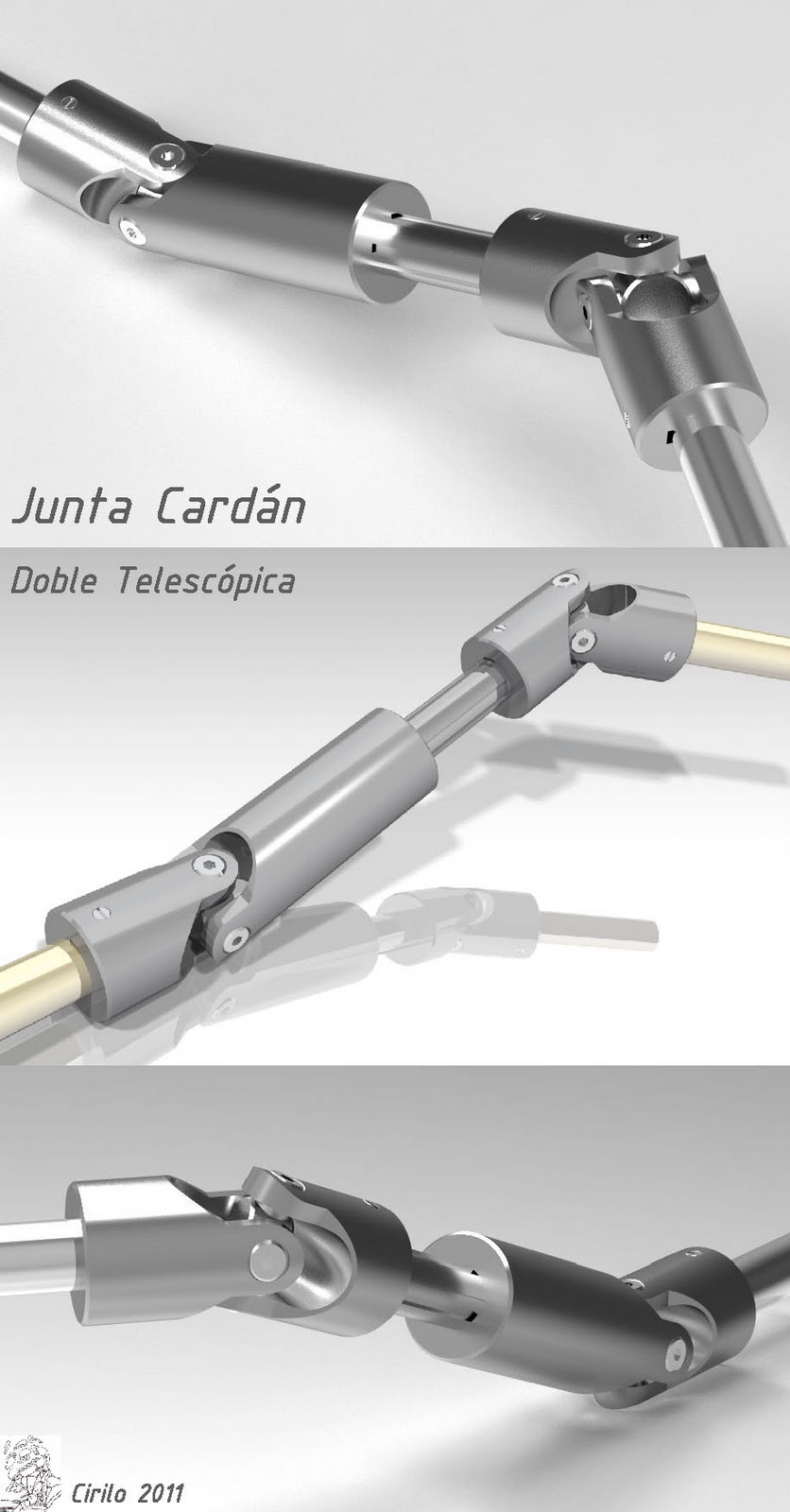Planos ...con ciri: Junta Cardán Doble Telescópica