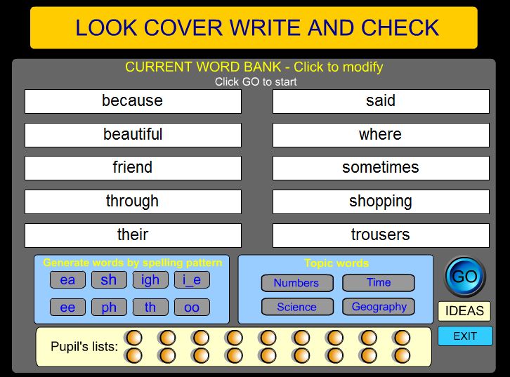 English Exercises: simple spelling test