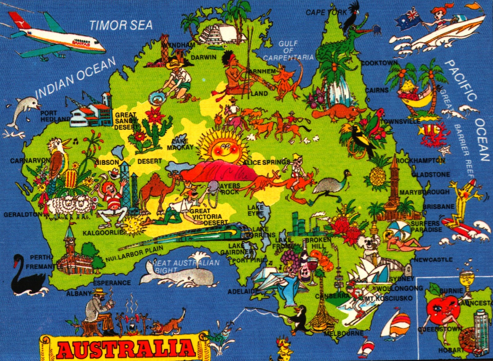 Postcards of the World: Maps of the world: Australia