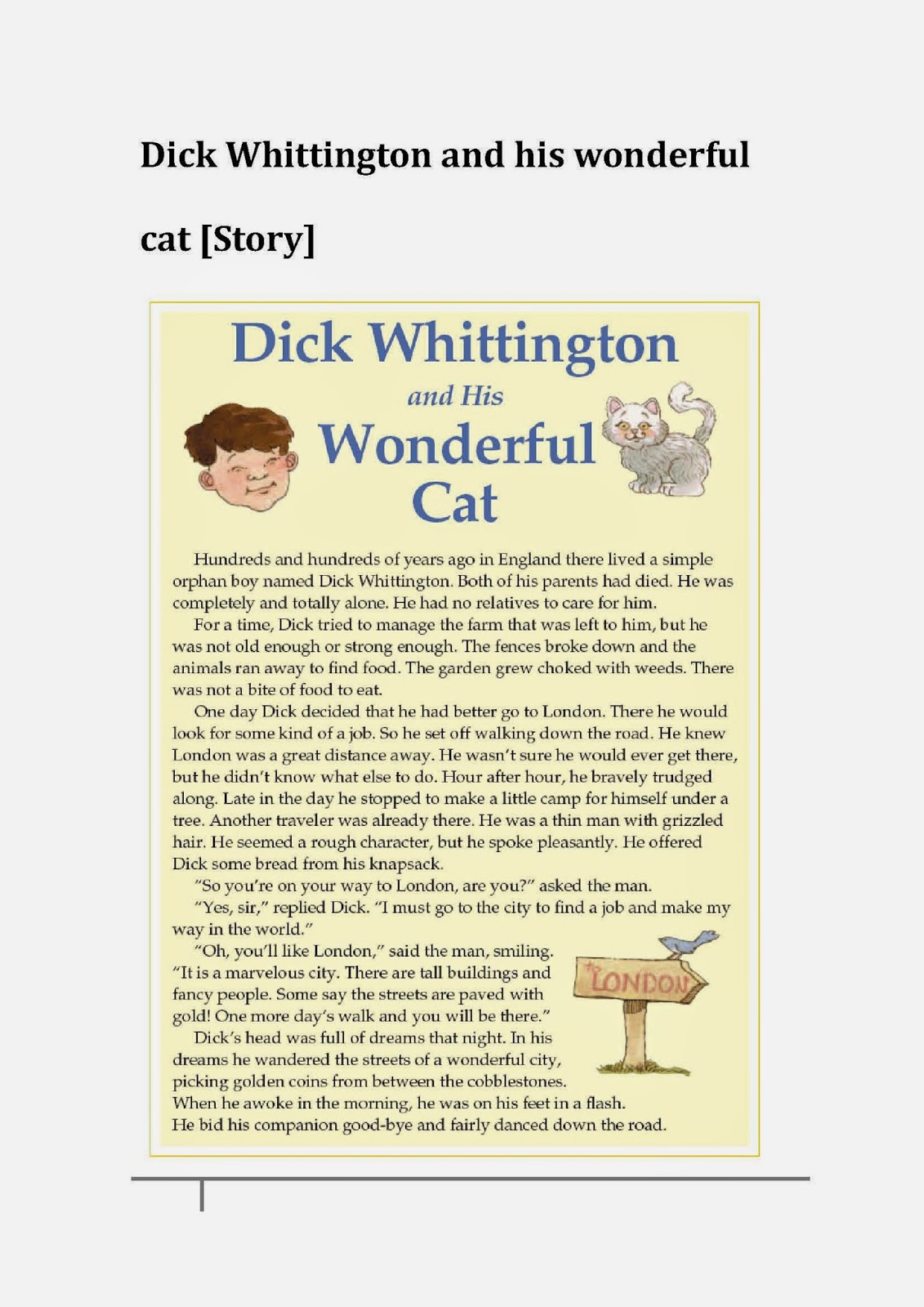 Happy reading blog 閱。悅。樂: Dick Whittington and his wonderful cat [Story]