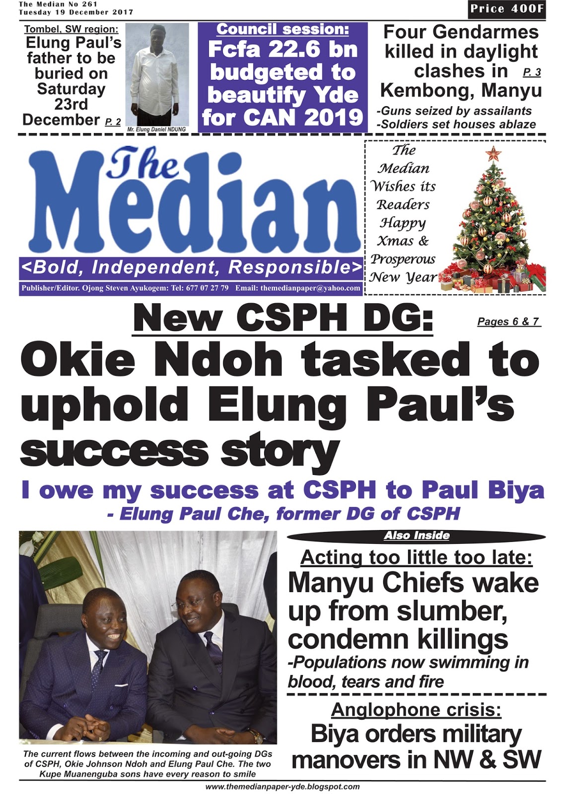 The Median Newspaper: Front page