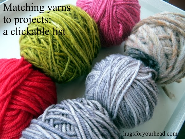 Matching yarns to projects: a clickable list