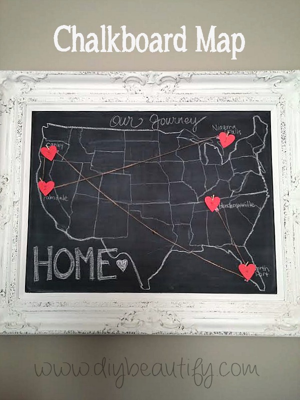 Chalkboard Map - DIY Beautify - Creating Beauty at Home