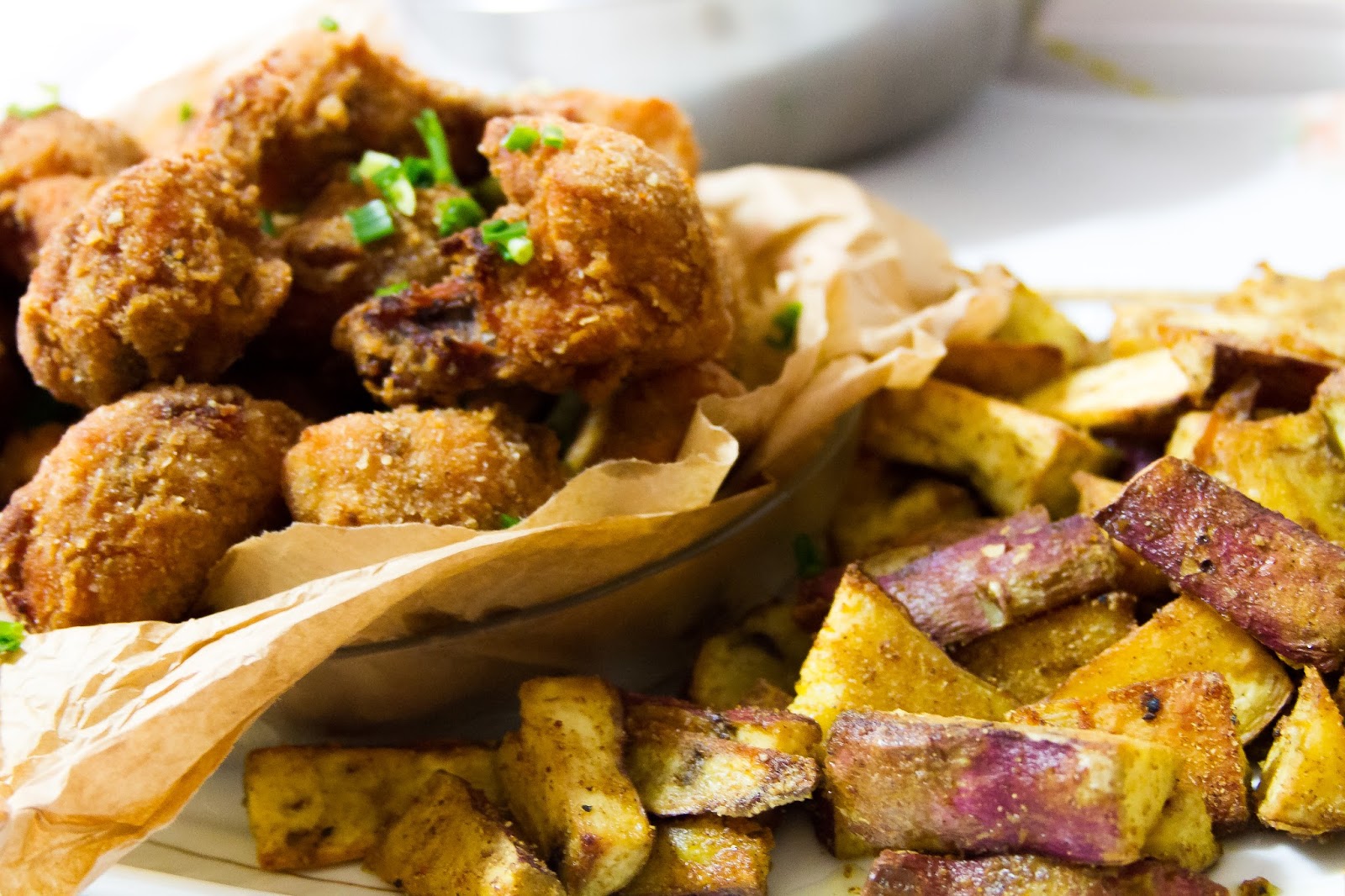 Cozinha Autoral - O Blog: Fried Chicken com Batatas Doce Douradas