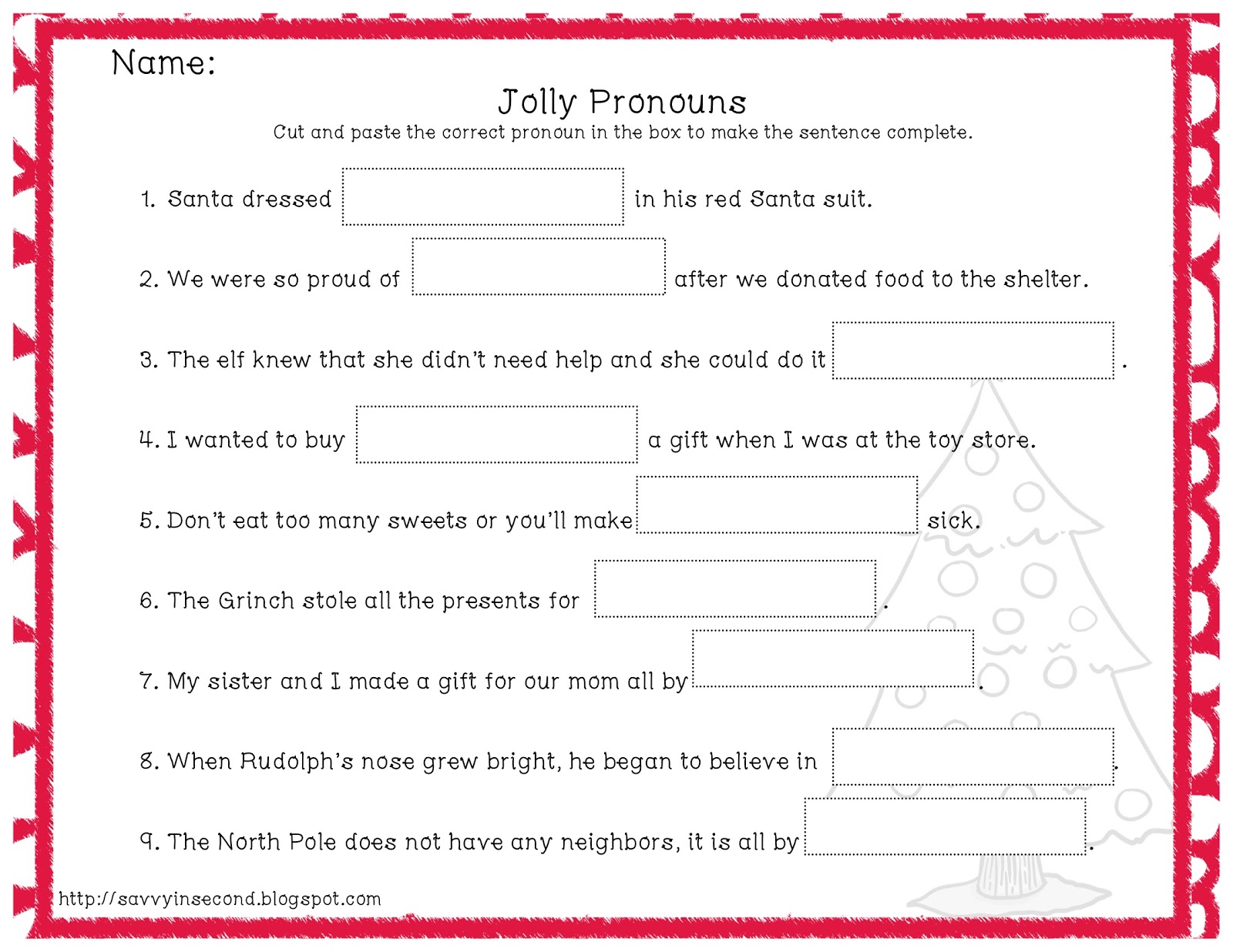 Savvy in Second: Christmas Reflexive Pronoun Activity (And a New Look!)