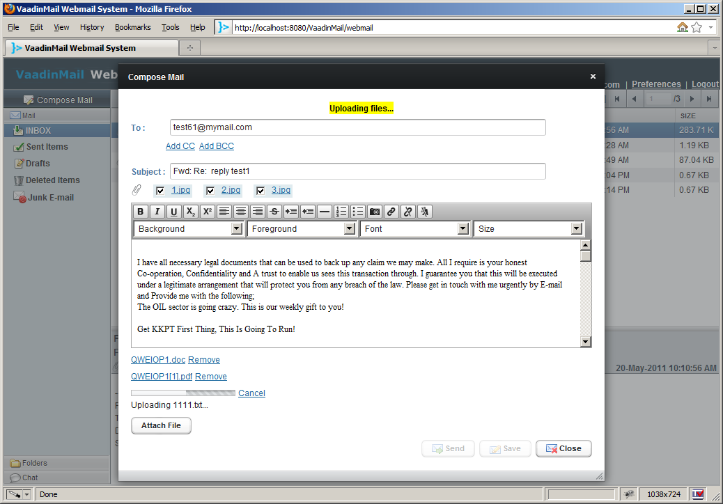 Javaj2ee Projects Vaadinmail Webmail System
