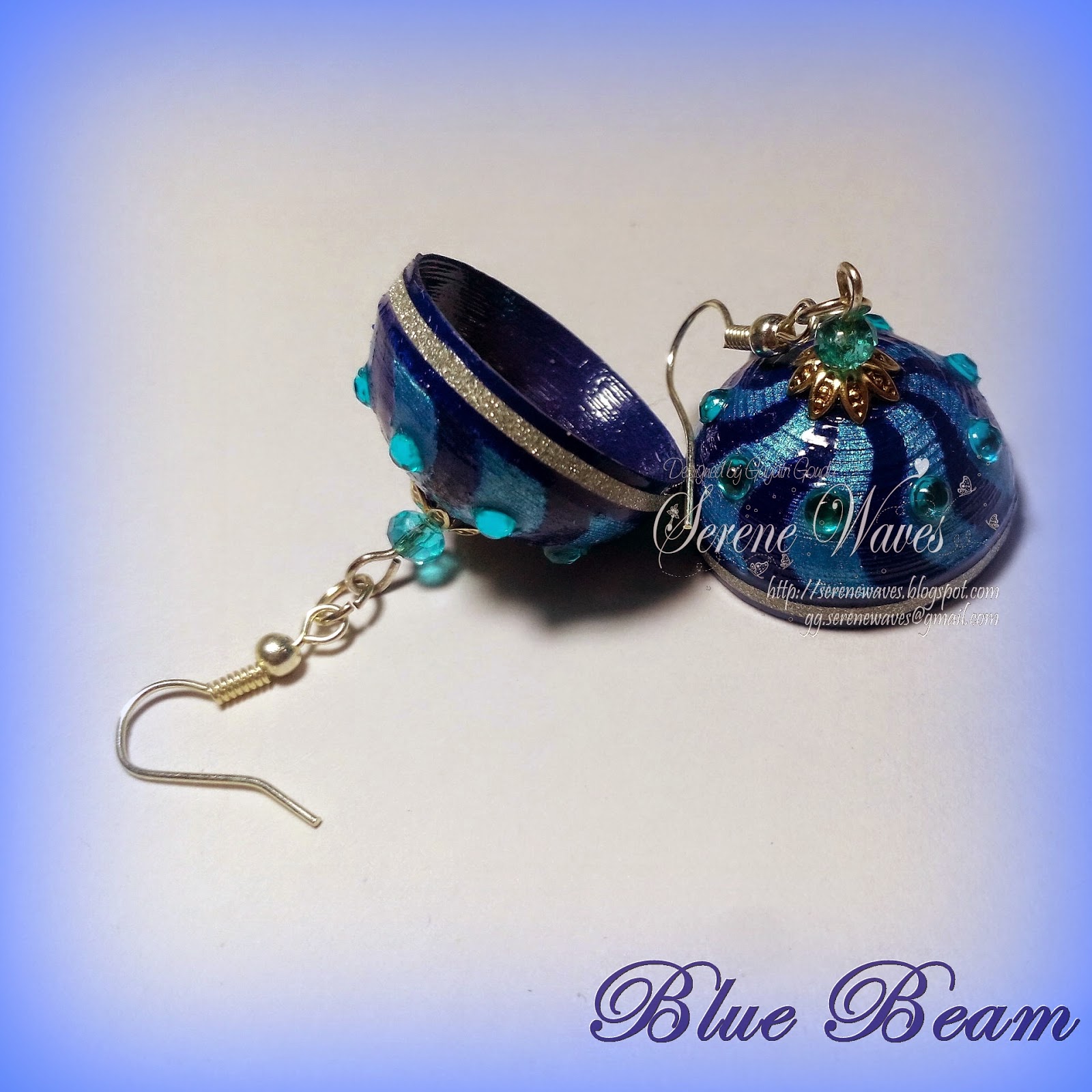 Serene Waves: Blue Beam - Paper Jhumkaa
