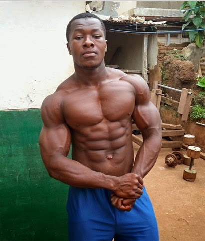 Celebrities and bodybuilding photos: 24 year old bodybuilder from Ghana