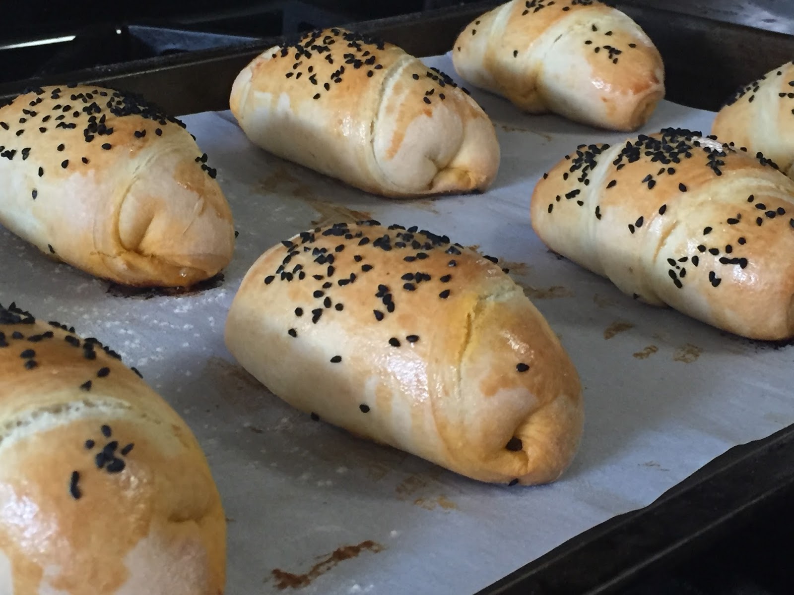 Croissant Buns with Harissa Olive filling