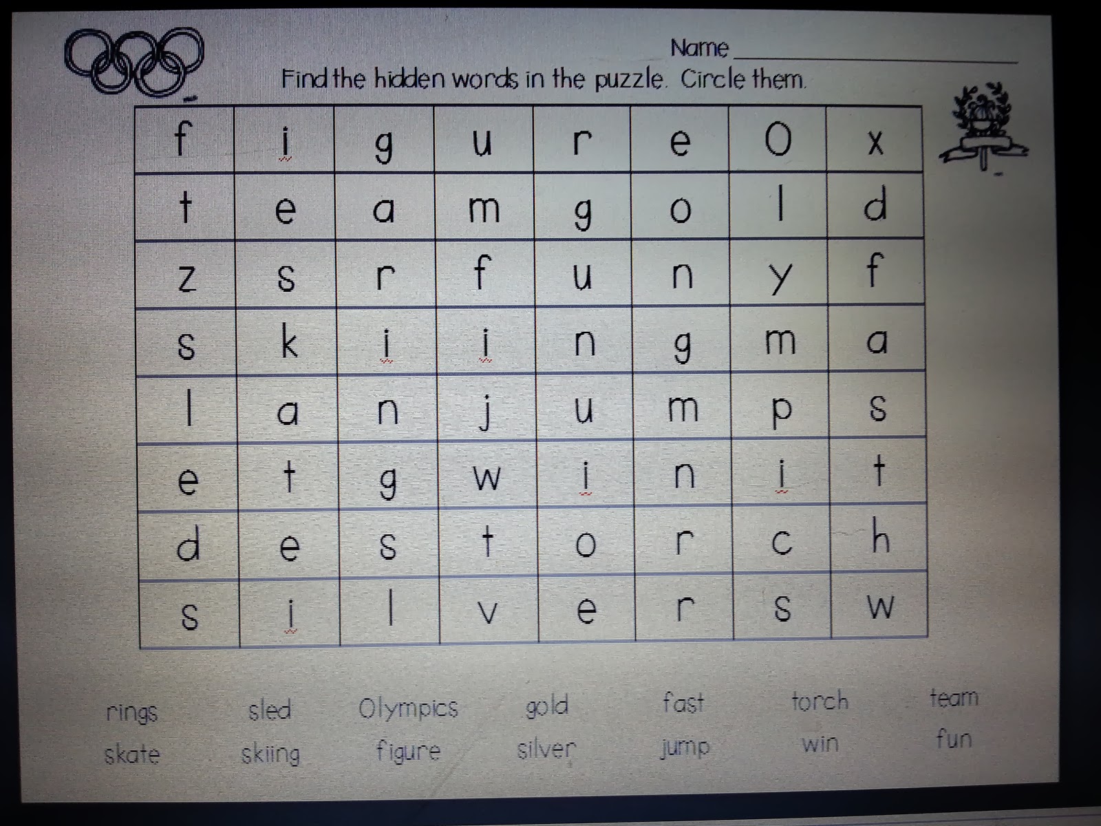 First Grade Funtastic: Winter Olympics *Go for the Gold* Give-Away