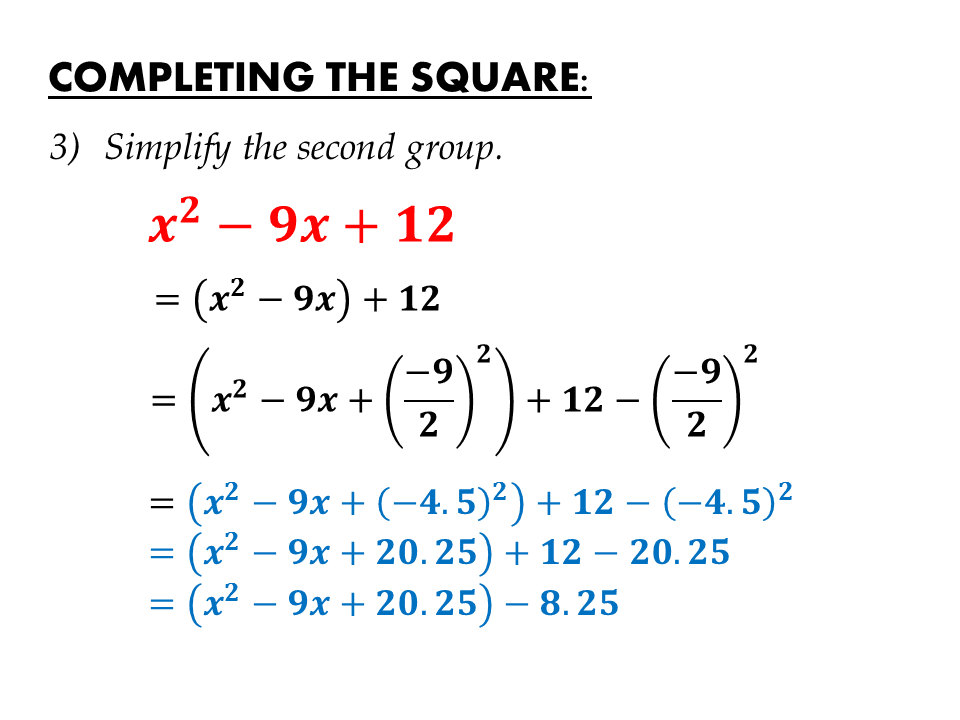 Completing The Square IGCSE At Mathematics Realm