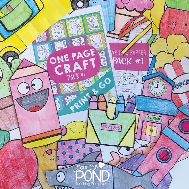 School Bus One Page Paper Craft Freebie | From the Pond