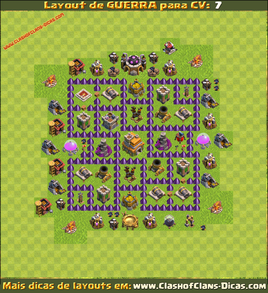 Layouts para CV7 em Guerra - Clash of Clans Dicas, Gemas Grátis ...