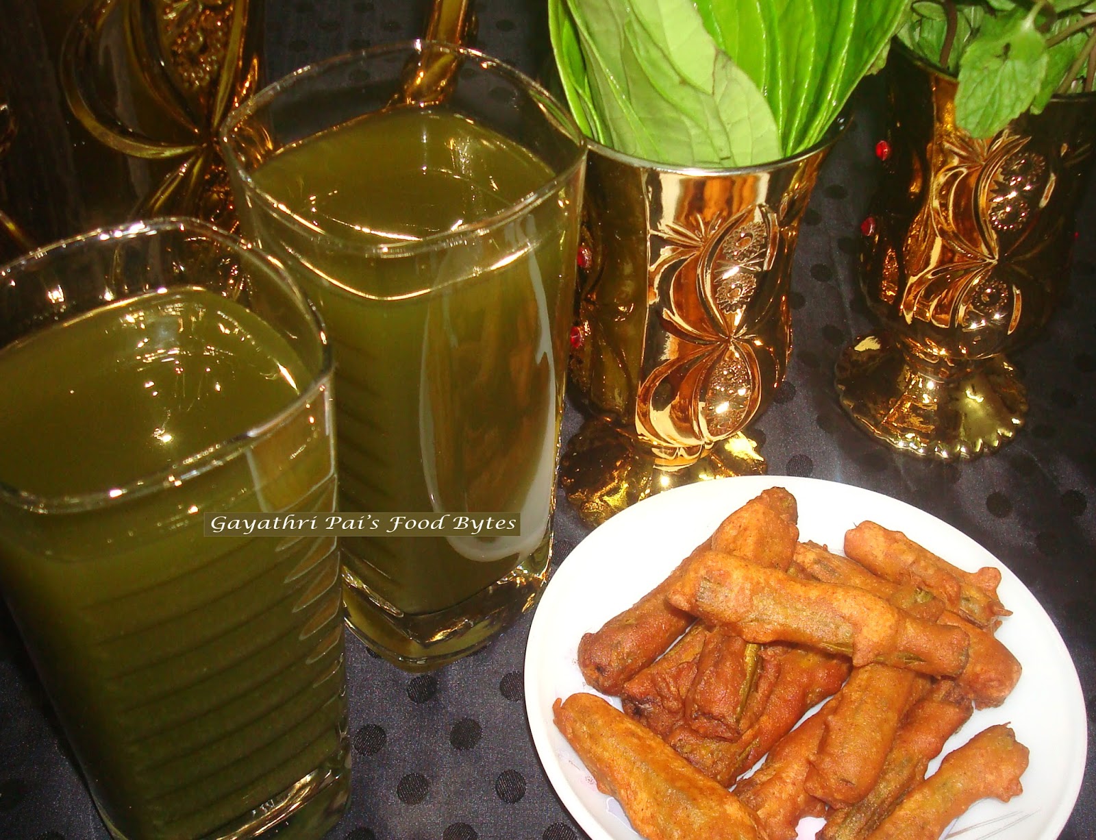 Gayathri Pai's Food Bytes: Chilled Betel Leaf + Mint + Lime Juice.