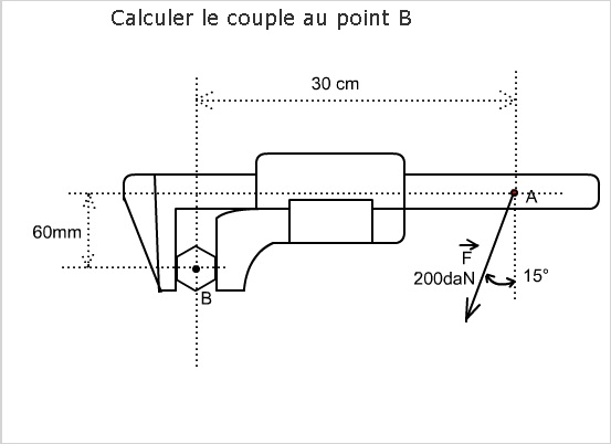 MECANIQUE EN LIGNE: Calcul d'un couple sur une clé à molette