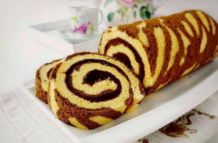 Resep Masakan Kue Bolu Gulung Zebra - Resep Masakan