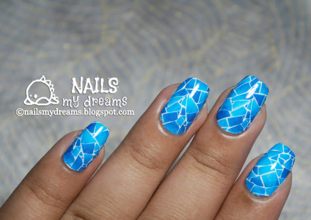Nails My Dreams: Blue Cracked Ice Water Decals from Lady Queen Review