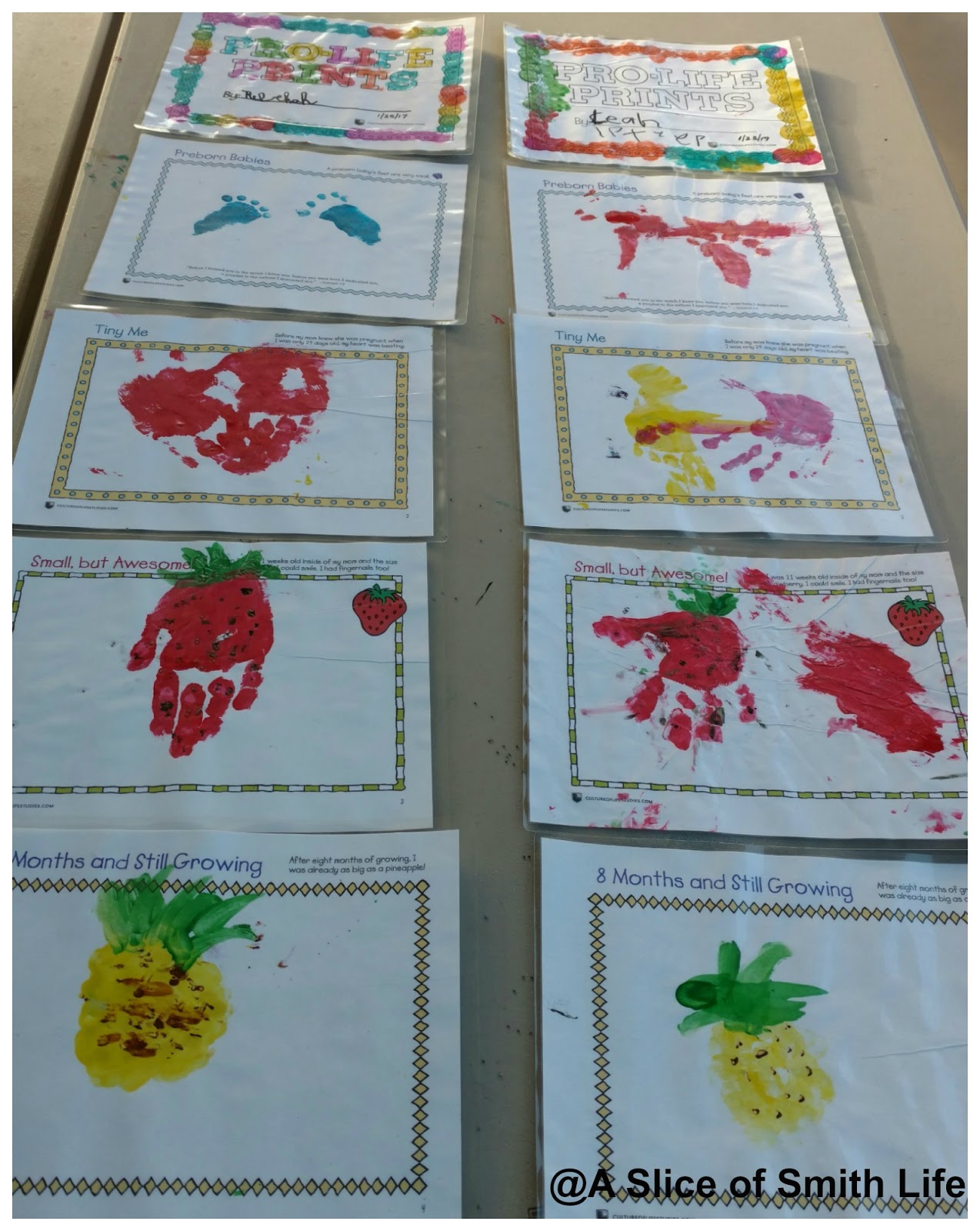 A Slice of Smith Life: Pro-Life Prints: Lesson 1: Preborn Babies