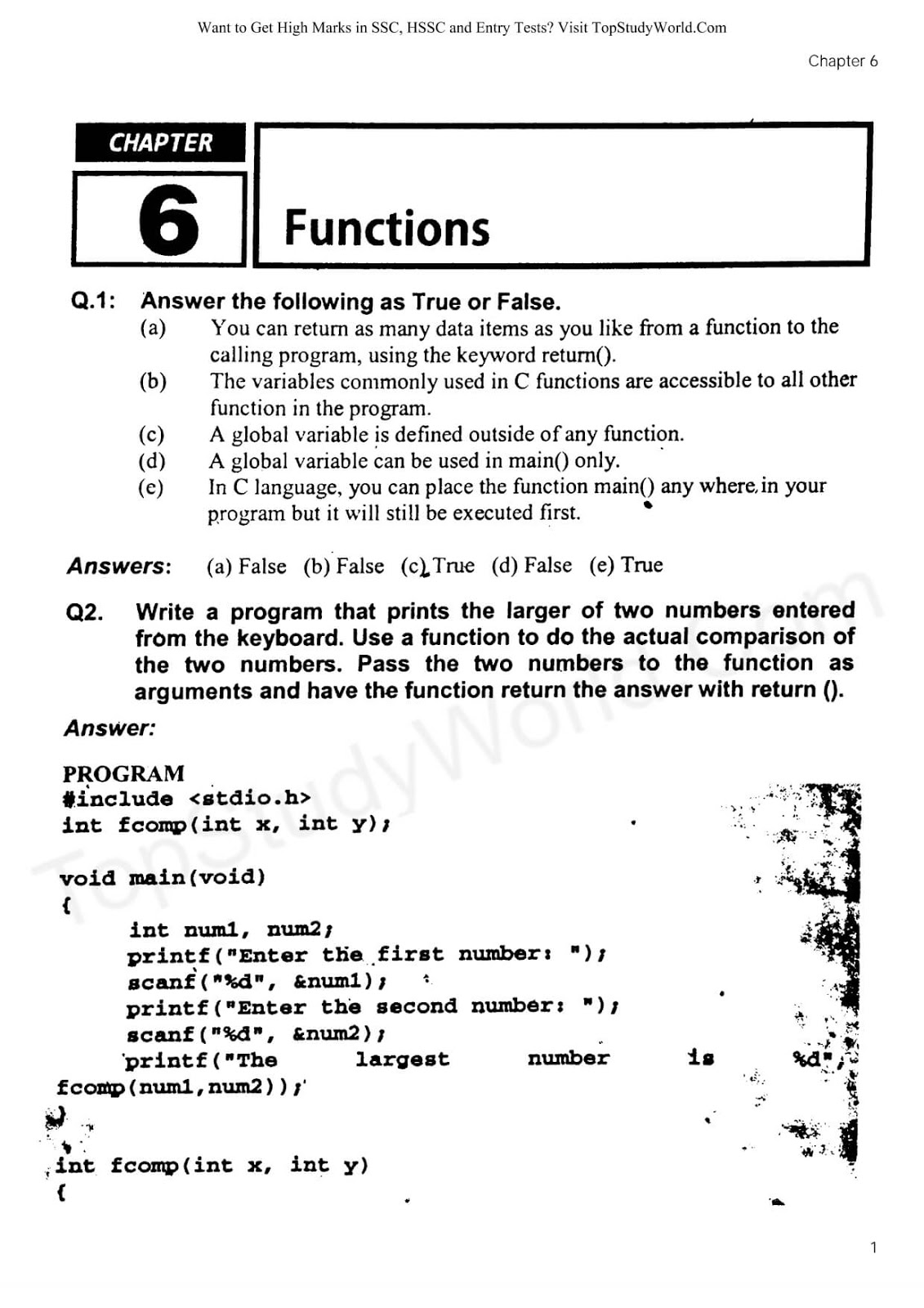 Chapter 6 - Functions Notes in PDF [12th Class] - Top Study World