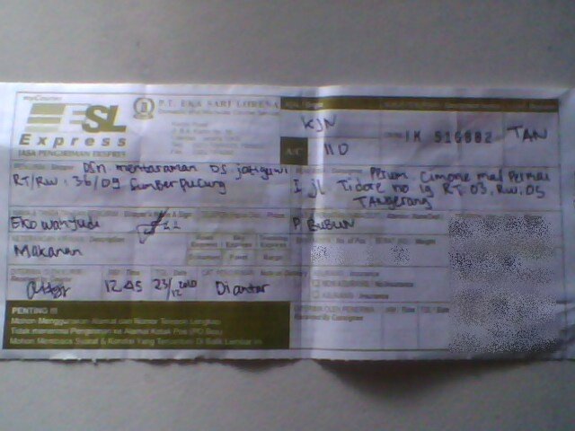 RESI/BUKTI PEMBAYARAN ~ CV. Haza Sejahtera